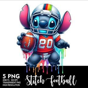 Stitch Football Kids 5 PNG Design for Sublimation Png 300DPI High ...