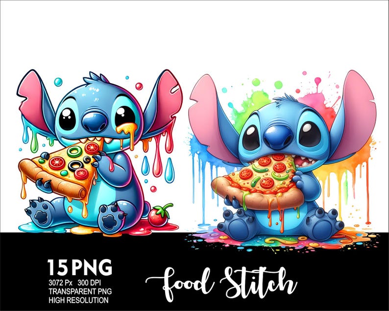 Stitch Food 15 PNG Design for Sublimation Png 300DPI High Resolution ...