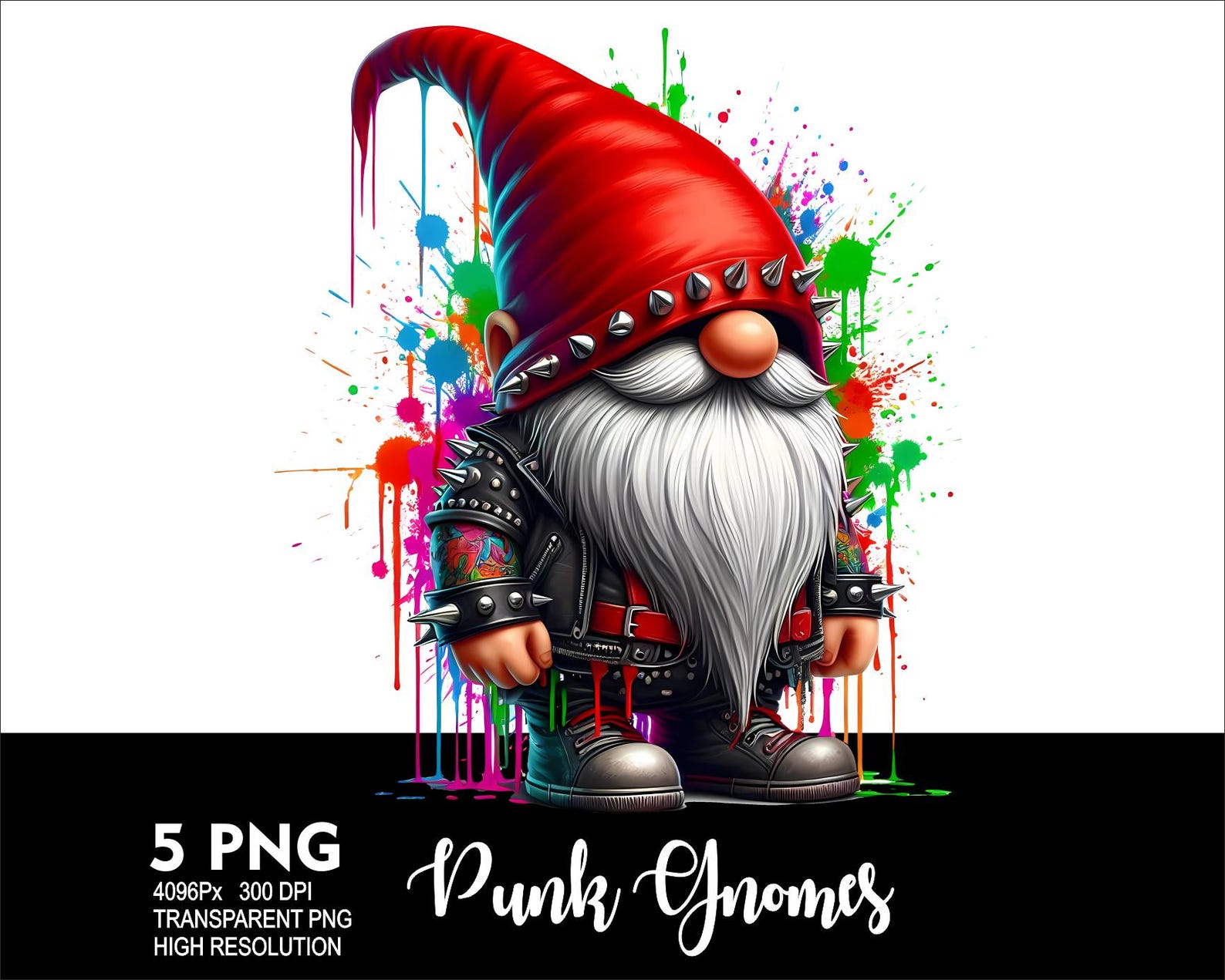 Punk Gnome 5 PNG Design for Sublimation Png 300DPI High Resolution Png ...
