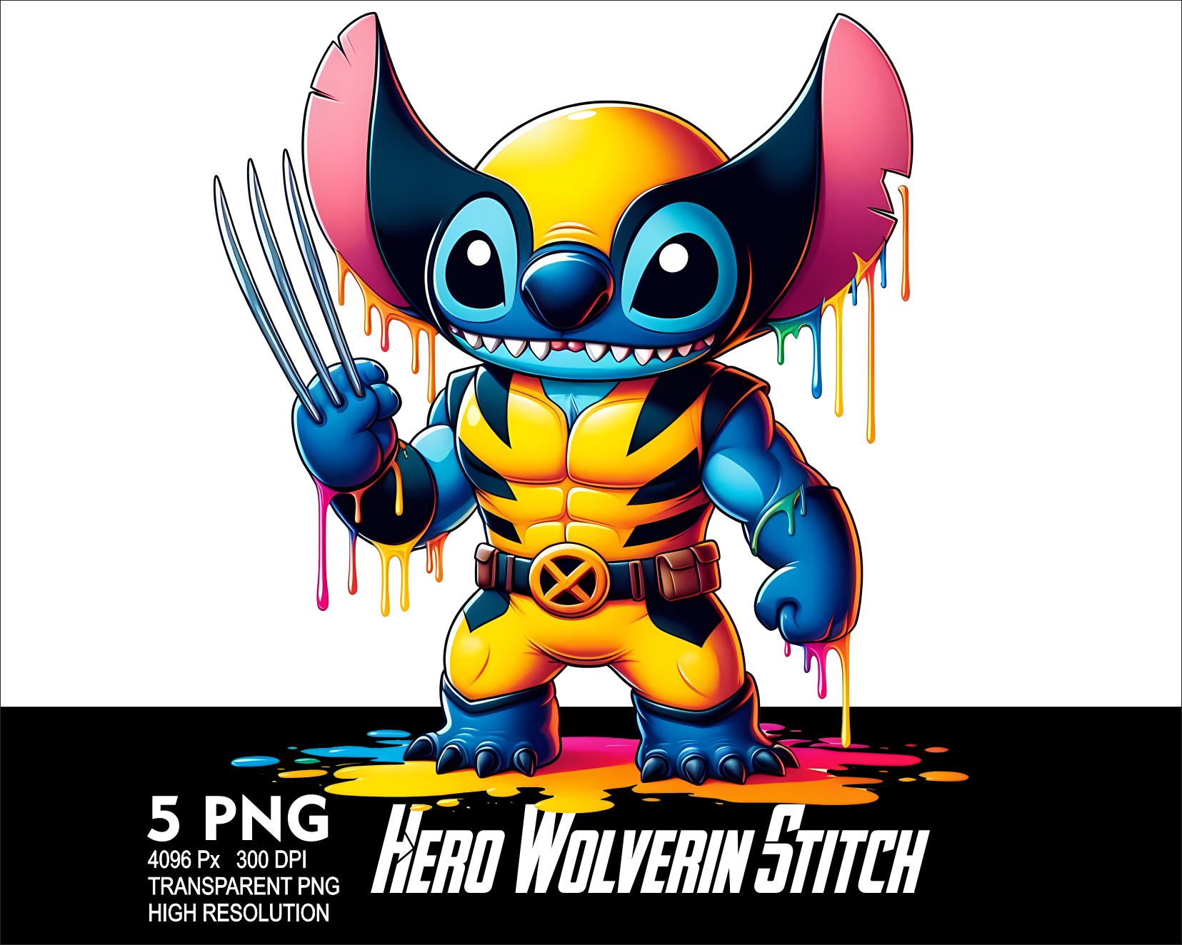 Stitch Hero Wolverin Boy 5 PNG Design for Sublimation Png 300DPI High ...