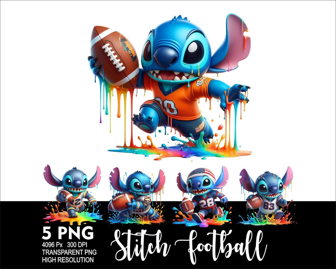 Stitch Football 5 PNG Design for Sublimation Png 300DPI High Resolution ...