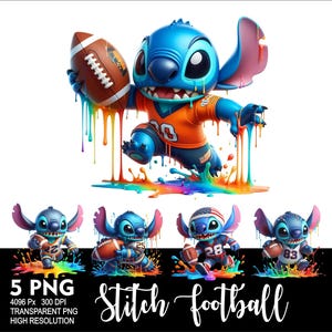 Stitch Football 5 PNG Design for Sublimation Png 300DPI High Resolution ...