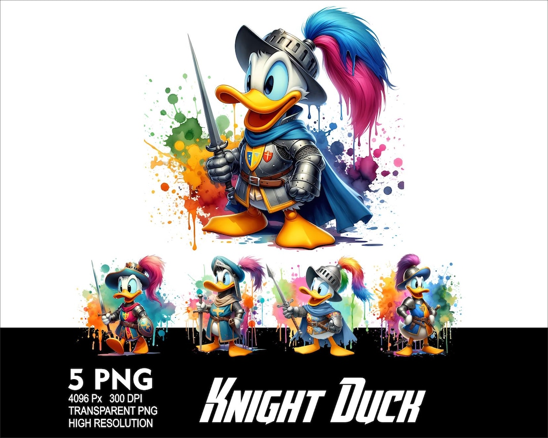 Knight Duck 5 PNG Design for Watercolor Sublimation Png 300DPI High ...
