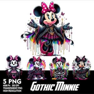Gothic Minnie 5 PNG Design for Sublimation Png 300DPI High Resolution ...