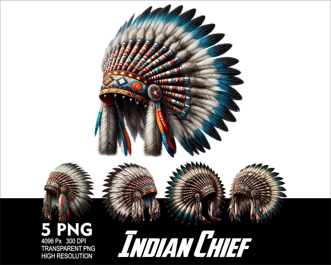 Indian Chief Clipart 5 PNG Design for Sublimation Png 300DPI High ...