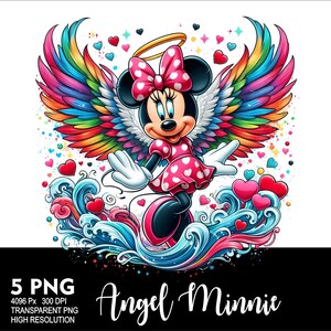 Angel Minnie Wings 5 PNG Mouse Design for Sublimation Png 300DPI High ...