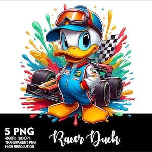 Racer Duck 5 PNG Design for Sublimation Png 300DPI High Resolution Png ...