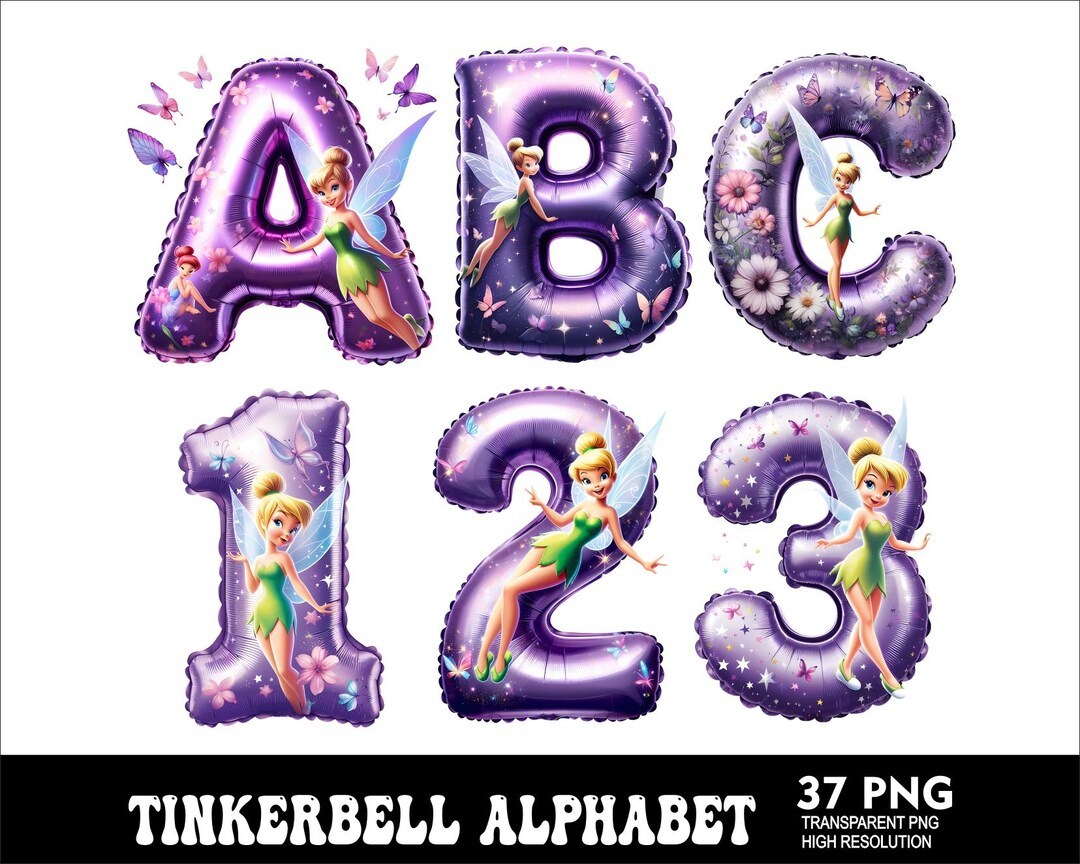 Fairy Tinker Alphabet PNG Letters Design Fairy Letters Png Baby Girl ...