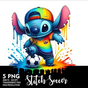 Stitch Soccer 5 PNG Design for Sublimation Png 300DPI High Resolution ...