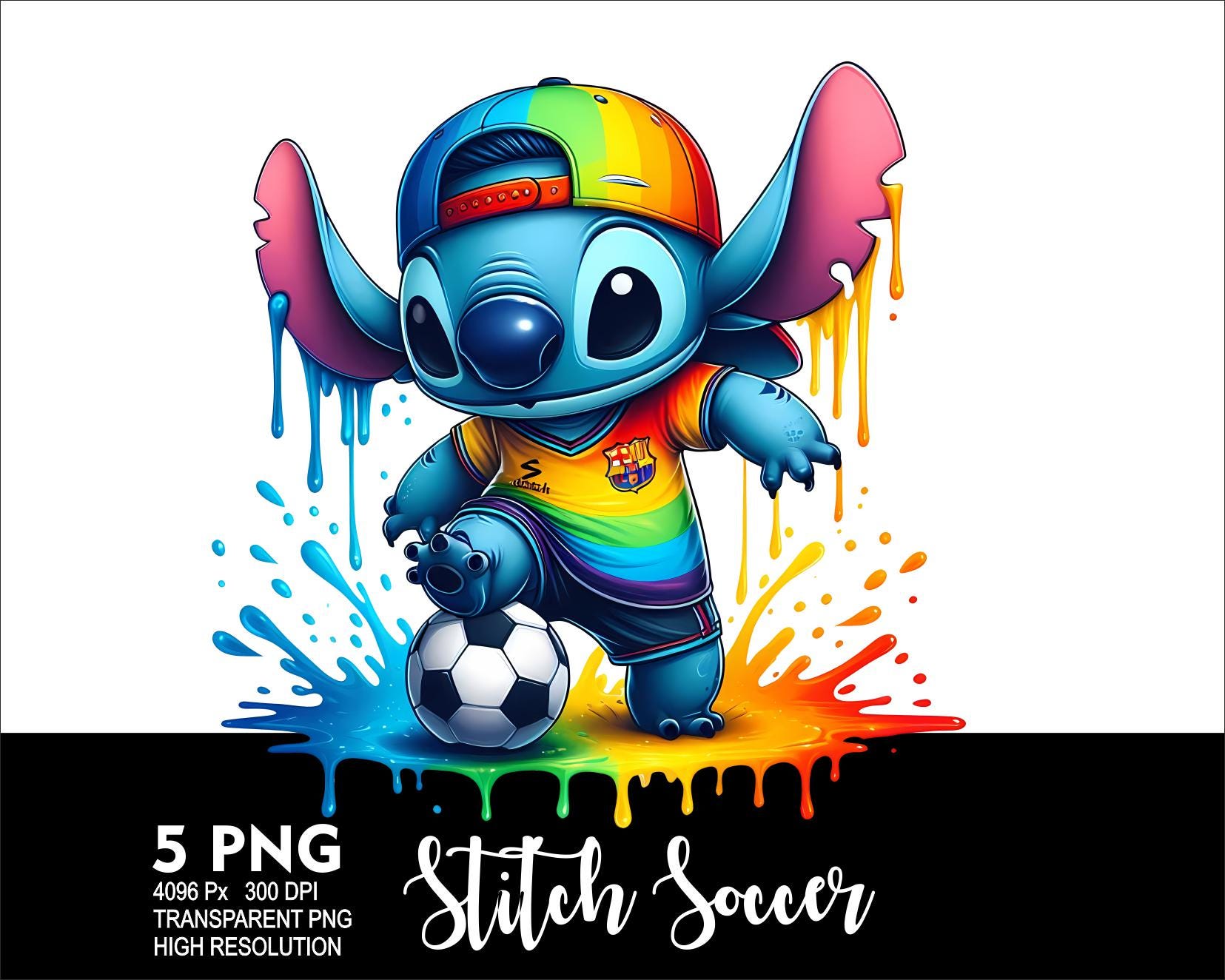 Stitch Soccer 5 PNG Design for Sublimation Png 300DPI High Resolution ...