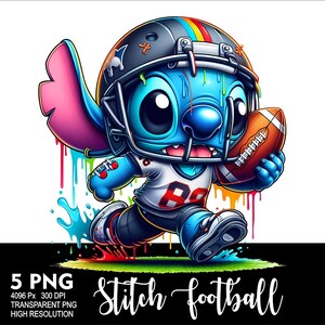 Stitch Football Kids 5 PNG Design for Sublimation Png 300DPI High ...