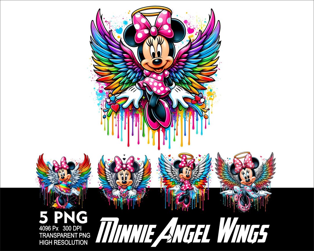 Angel Wing Minnie 5 PNG Design for Sublimation Png 300DPI High ...