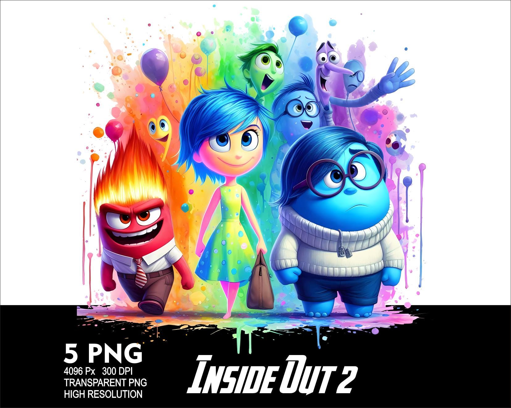 Cartoon Inside Out 5 PNG Mouse Design for Sublimation Png 300DPI High ...