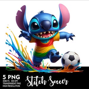 Stitch Soccer 5 PNG Design for Sublimation Png 300DPI High Resolution ...