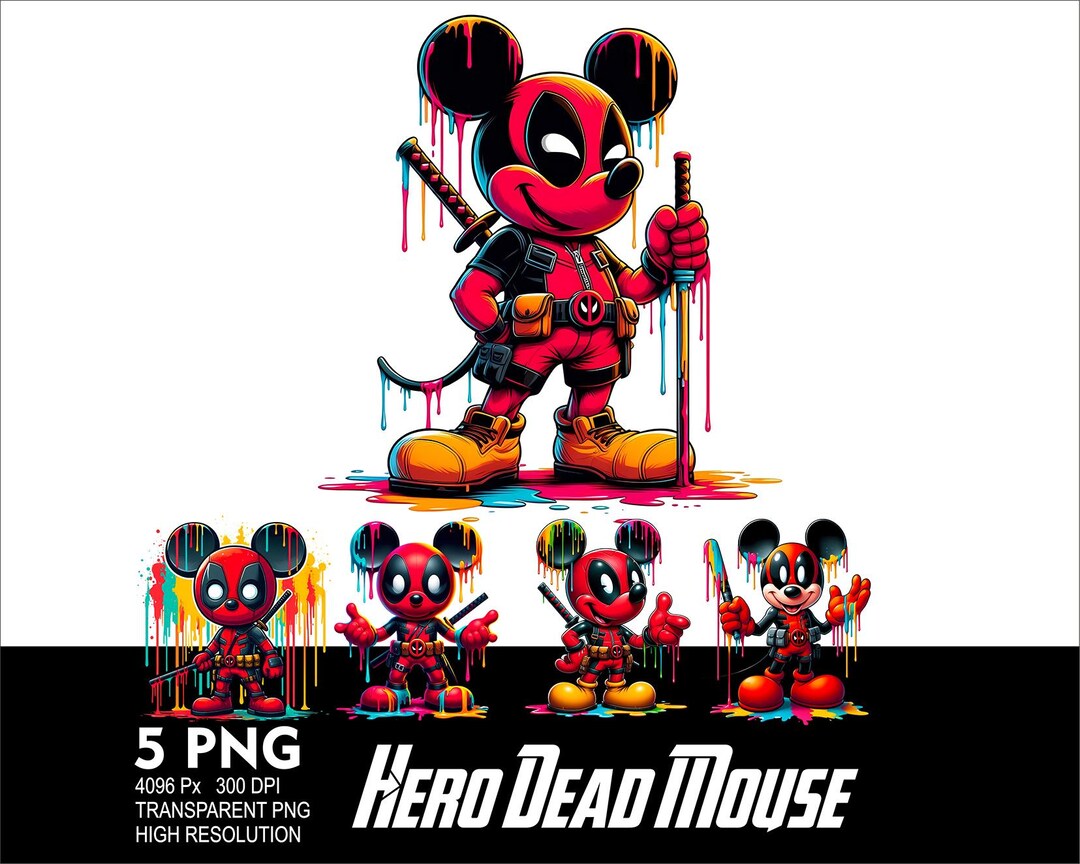 Mickey Superhero Dead Mouse 5 Png Design For Sublimation Png 300dpi 2780