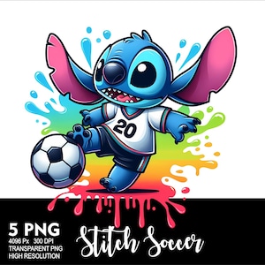 Stitch Soccer 5 PNG Design for Sublimation Png 300DPI High Resolution ...
