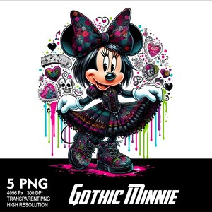 Gothic Minnie 5 PNG Design for Sublimation Png 300DPI High Resolution ...