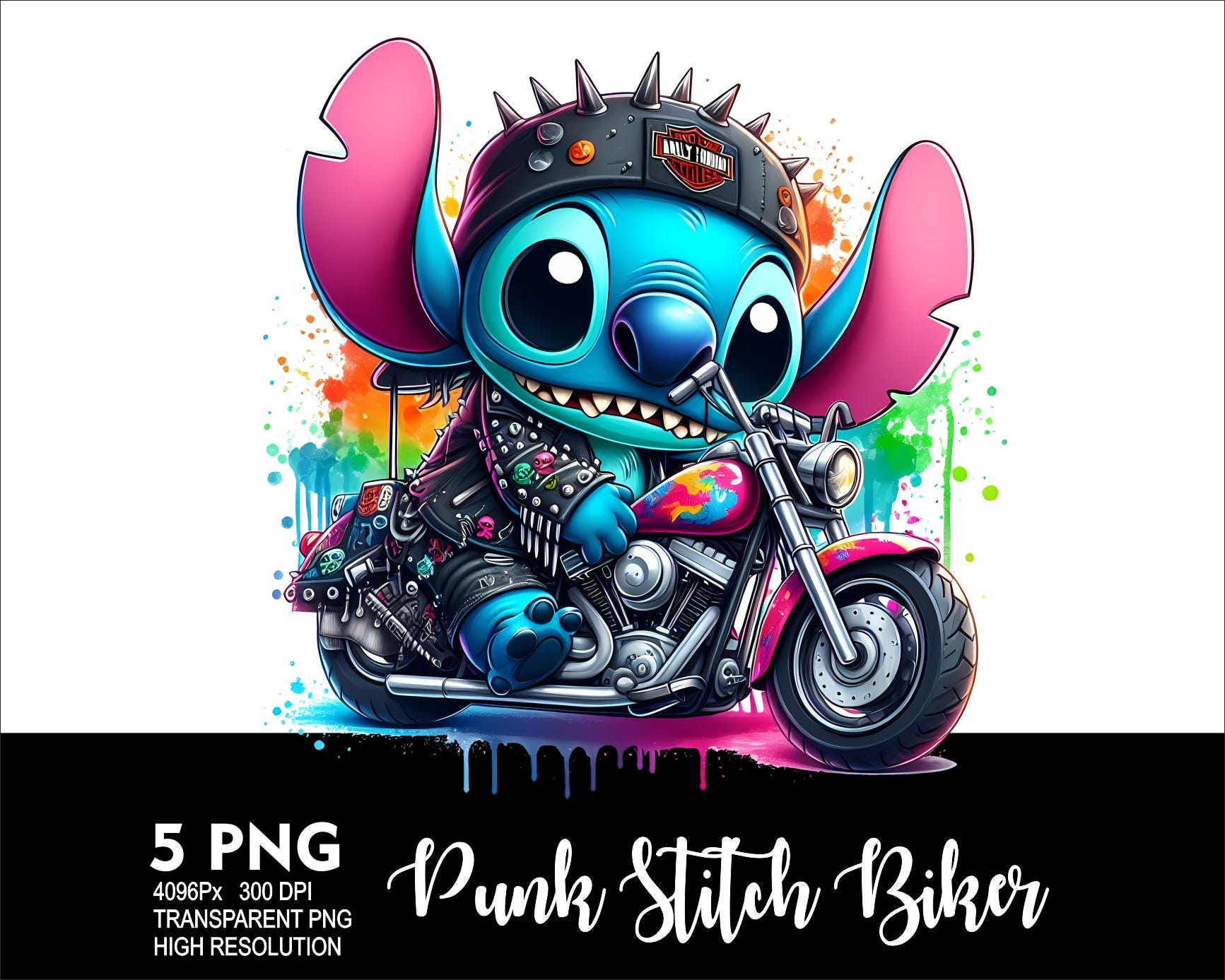 Punk Stitch Biker 5 PNG Design for Sublimation Png 300DPI High ...