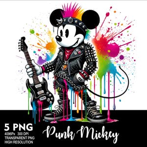 Punk Mouse 5 PNG Design for Sublimation Png 300DPI High Resolution Png ...