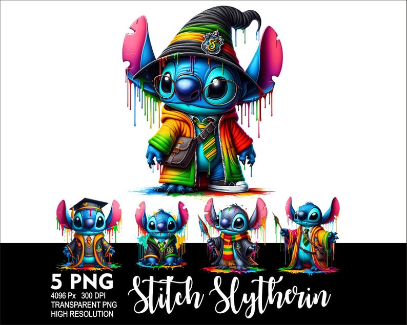 Wizard Stitch Slytherin 5 PNG Design for Sublimation Png 300DPI High ...