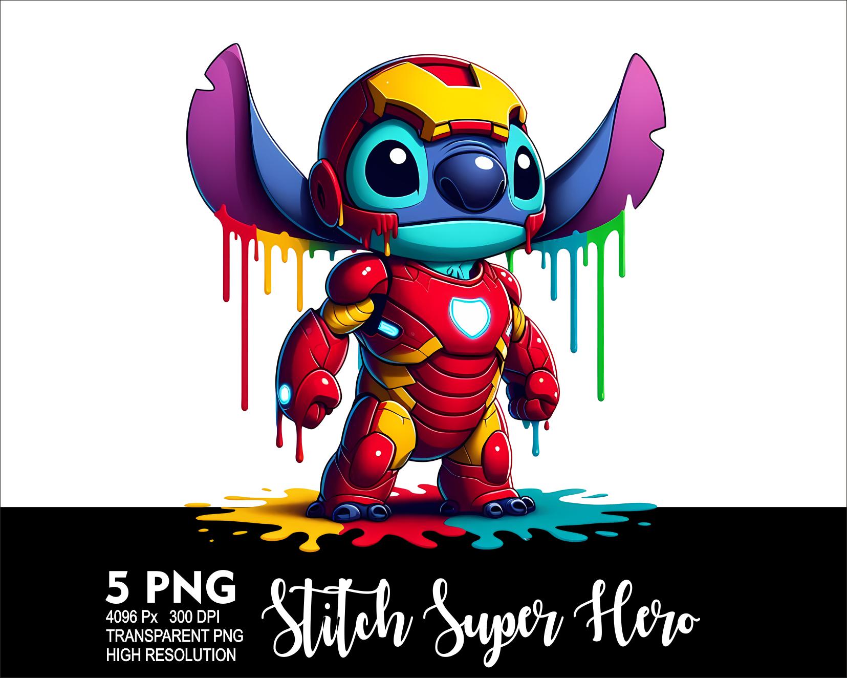 Stitch Hero Iron Boy 5 PNG Design for Sublimation Png 300DPI High ...