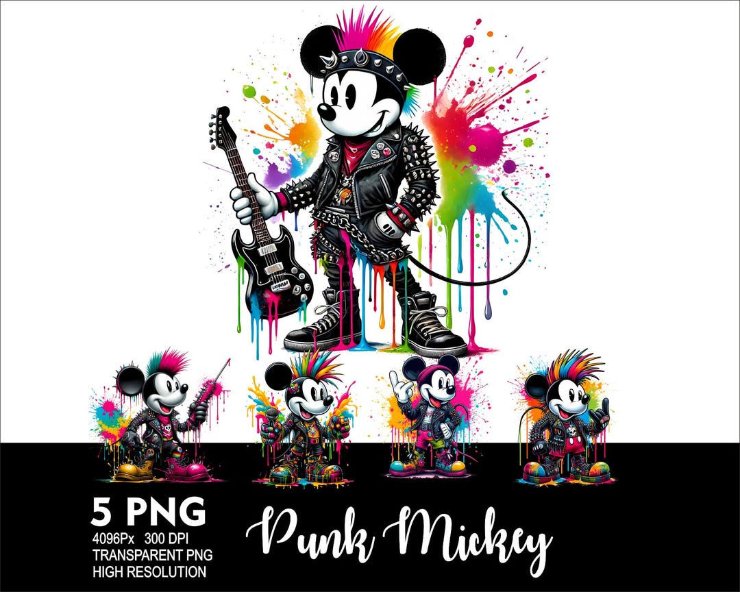 Punk Mouse 5 PNG Design for Sublimation Png 300DPI High Resolution Png ...