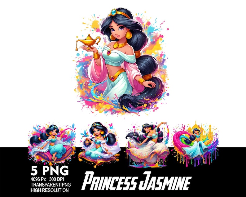 Princess Jasmine 5 PNG Design Sublimation Png 300DPI High Resolution ...