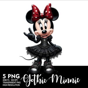 Gothic Minnie 5 PNG Design for Sublimation Png 300DPI High Resolution ...