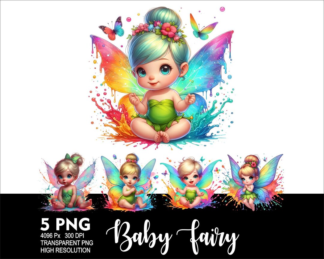 Baby Fairy Tinker 5 PNG Design for Sublimation Png 300DPI High ...