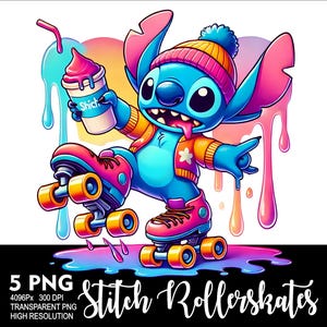 Stitch Rollerskates 5 PNG Design for Sublimation Png 300DPI High ...