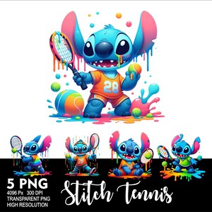 Stitch Tennis 5 PNG Design for Sublimation Png 300DPI High Resolution ...