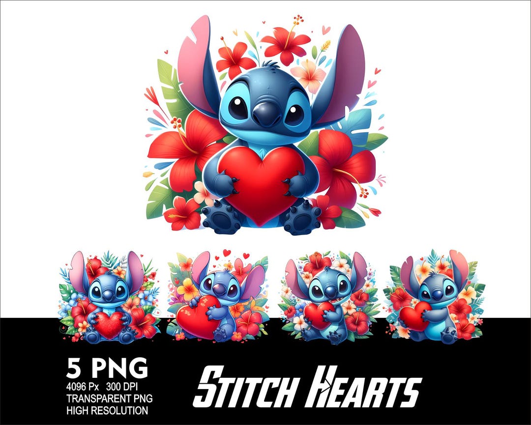 Heart Stitch Love 5 PNG Design Watercolor for Sublimation Png 300DPI ...