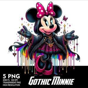 Gothic Minnie 5 PNG Design for Sublimation Png 300DPI High Resolution ...