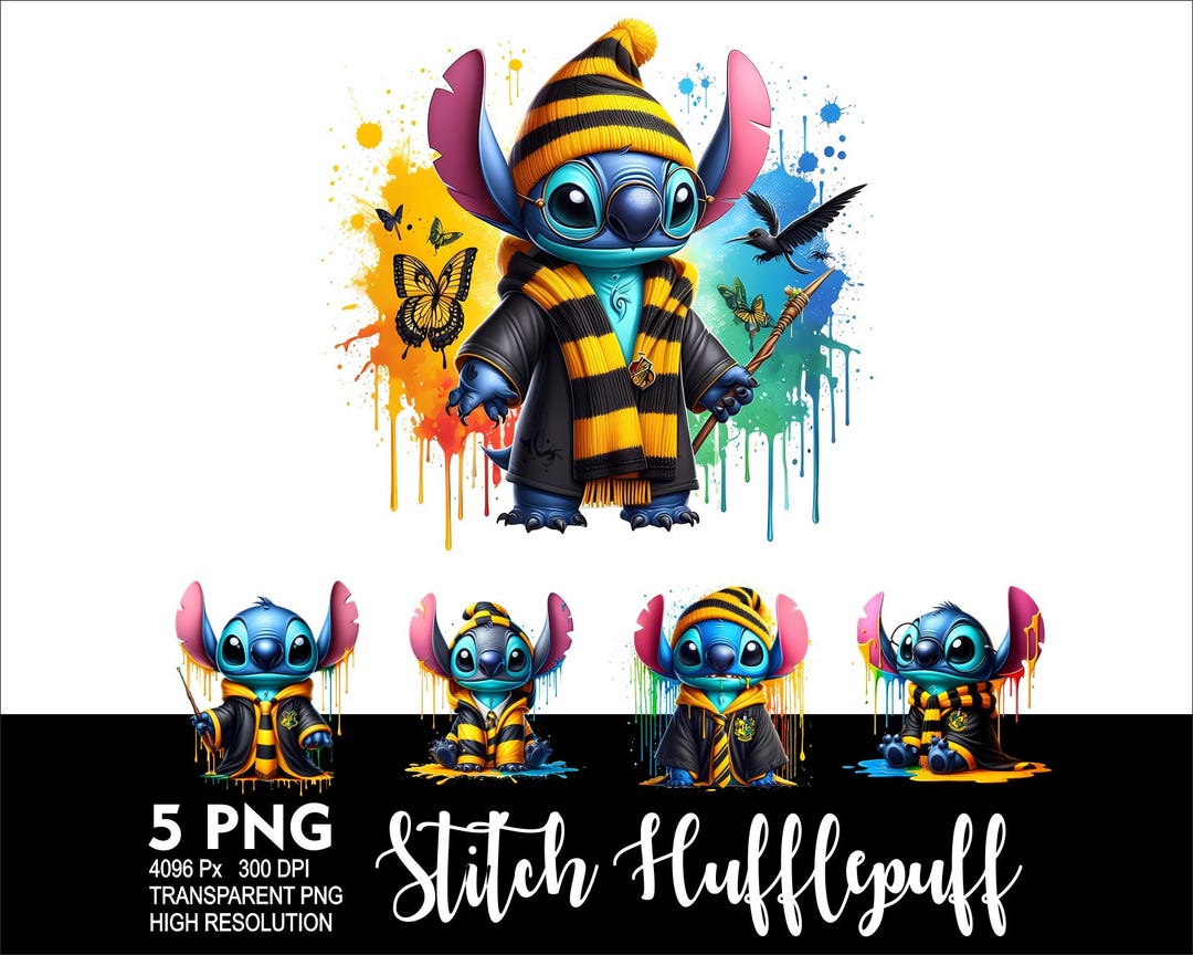 Wizard Stitch Hufflepuff 5 PNG Design for Sublimation Png 300DPI High ...
