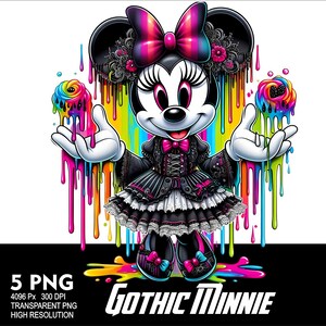 Gothic Minnie 5 PNG Design for Sublimation Png 300DPI High Resolution ...