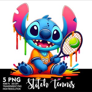 Stitch Tennis 5 PNG Design for Sublimation Png 300DPI High Resolution ...