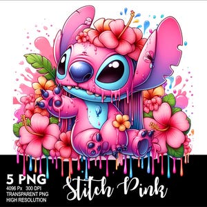 Stitch Pink Girl 5 PNG Design for Sublimation Png 300DPI High ...