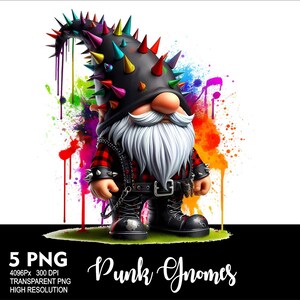 Punk Gnome 5 PNG Design for Sublimation Png 300DPI High Resolution Png ...