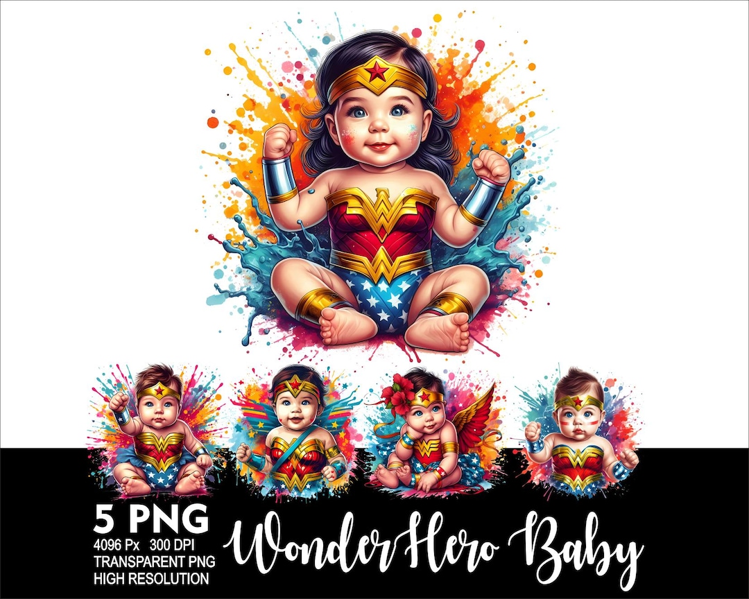 Hero Baby Wonder 5 PNG Baby Costume Design for Sublimation Png 300DPI ...