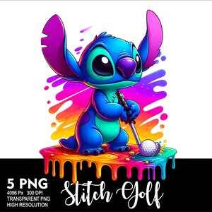 Stitch Golf 5 PNG Design for Sublimation Png 300DPI High Resolution Png ...