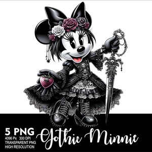 Gothic Minnie 5 PNG Design for Sublimation Png 300DPI High Resolution ...