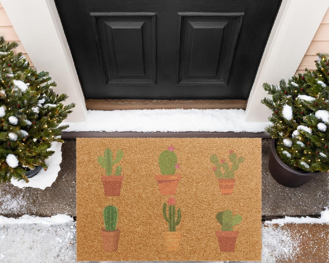 Cactus Doormat: Coir Welcome Mat, Non-slip Entryway - Etsy