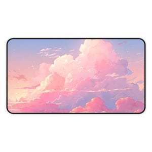 Desk Mat, Cute Mouse Pad, Girly Desk Pad for Gaming, Pink Cloud Office ...