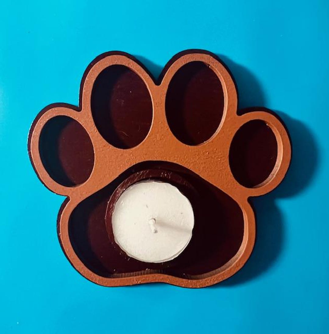 Custom Candle Holder, Pet Paw, Tea-light Holder, Animal Paw Candle ...