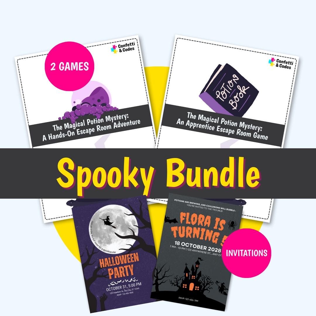 Spooky Escape Room Game Bundle: Printable Halloween Potion Lab Mystery ...