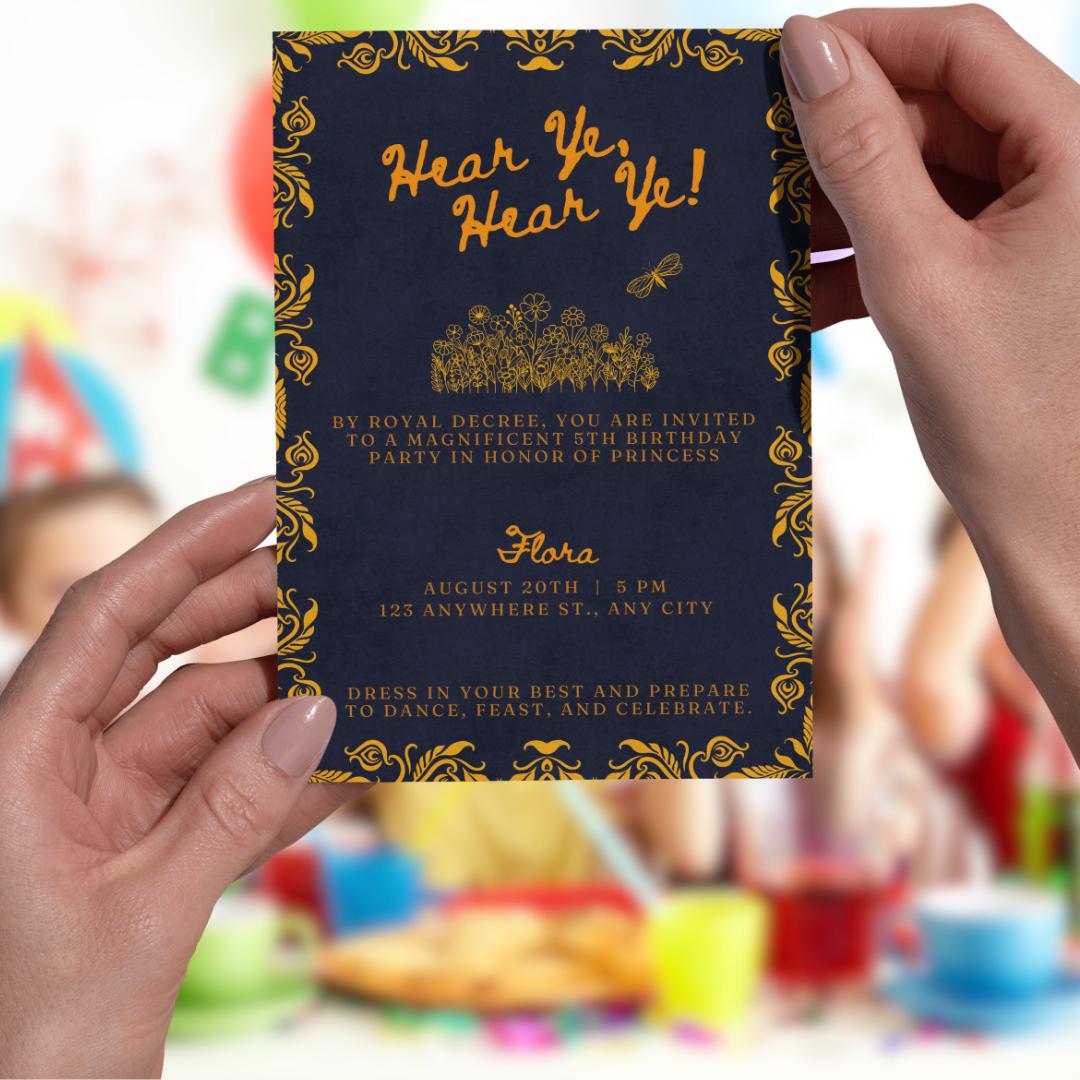 Royalty Event Birthday Invitation | Princess or Prince Party Invite ...