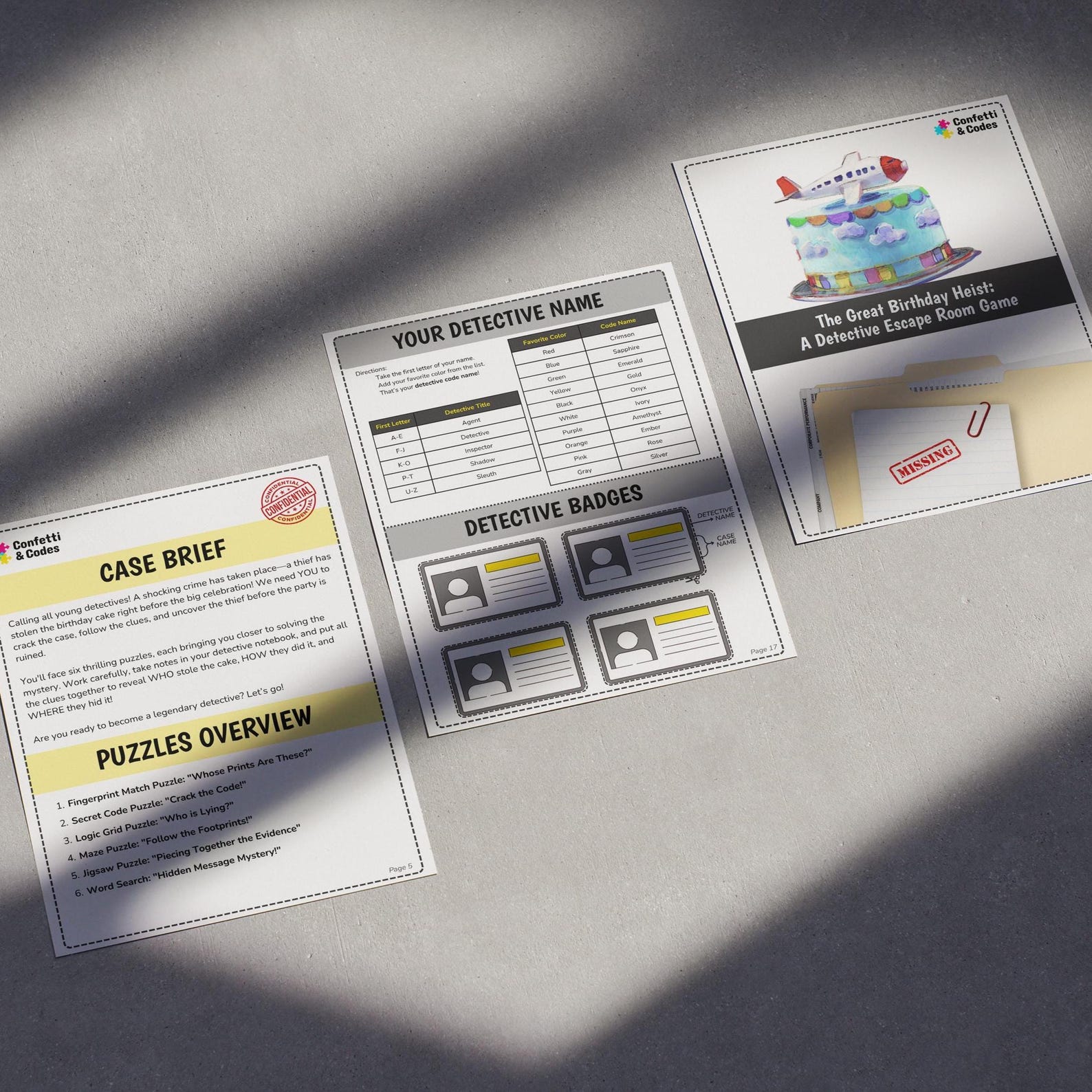 Kids Mystery Game: Who Stole the Birthday Cake? Printable Escape Room ...