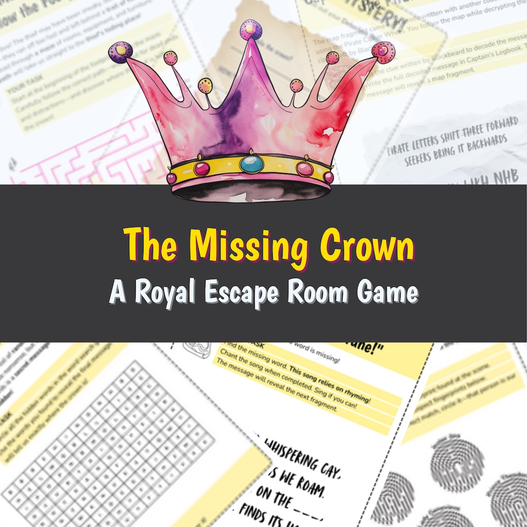 Royal Crown Mystery Game: Kids Printable Escape Room (digital Download ...