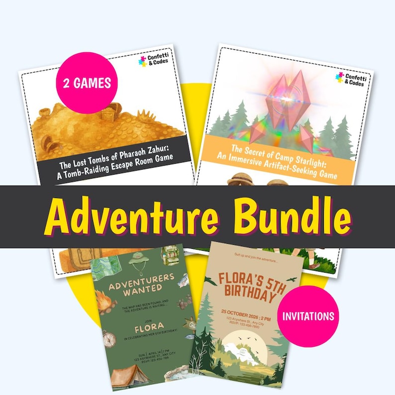 Adventure Escape Room Bundle – Printable Games & Invitation for Kids ...