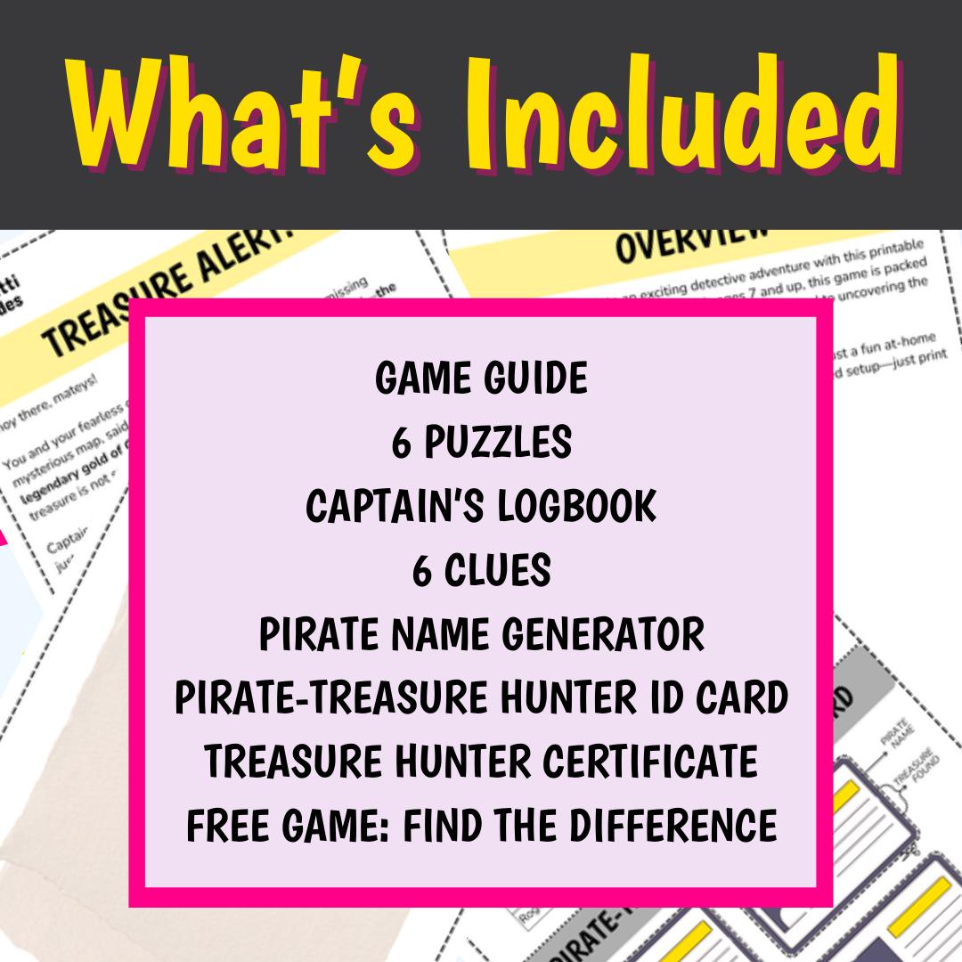 Escape Room for Kids - Printable DIY Game Kit - Lost Treasure - Pirate ...